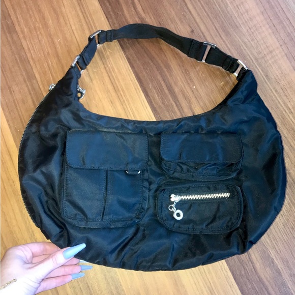 Bags | Multicompartment Black Zip Bag | Poshmark